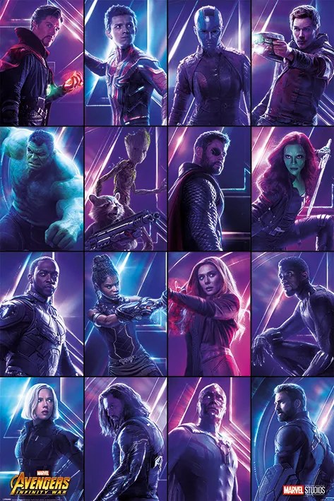 Plakát, Obraz - Avengers Infinity War - Heroes, (61 x 91.5 cm)