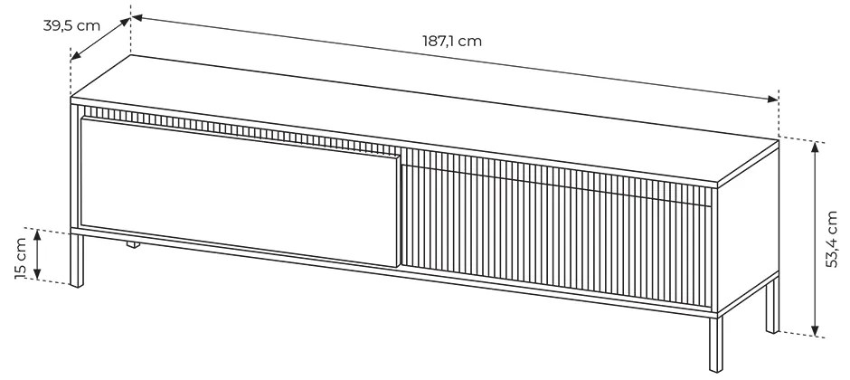 SENSO c | TV stolek RTV 187 2D | 187,1 cm | černá