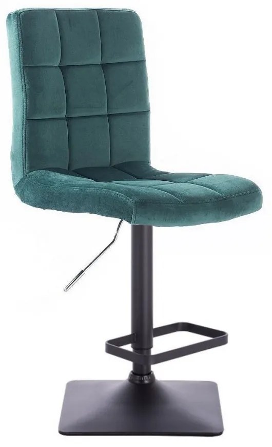 LuxuryForm DESIGN Barová židle TOLEDO VELUR na černé hranaté podstavě - zelená