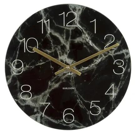 Nástěnné hodiny Marble, 40 cm, černá
