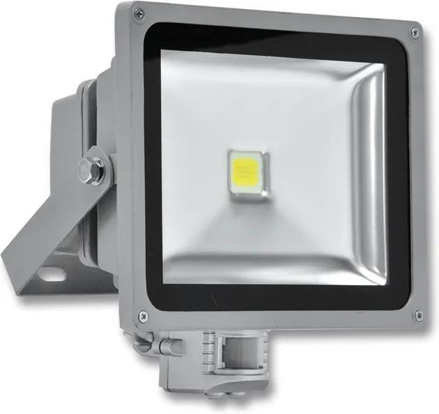 Ecolite RLEDF02-30W/PIR/3500 LED reflektor s PIR, COB, 30W, 3500K, IP44, šed
