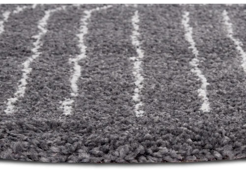Tmavě šedý kulatý koberec ø 120 cm Dion – Hanse Home