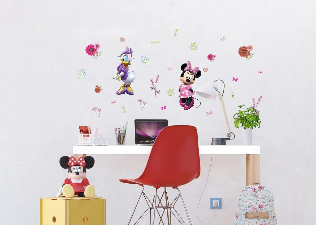 Dětská samolepka na zeď Minnie a Daisy, Disney | 42.5 x 65 cm | DDK 1736