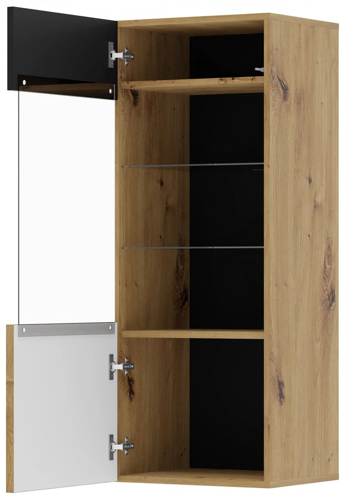 BIM Závěsná skříňka AURIS 1D dub artisan / černá mat