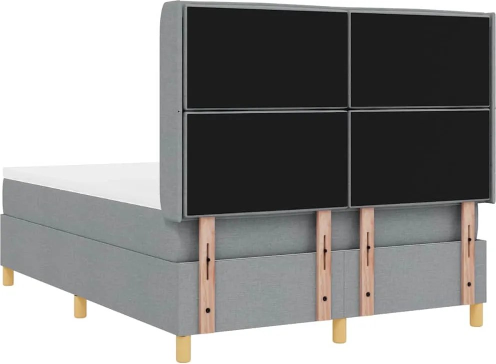 Postel s boxspringem s matrací Světle šedá 140 x 190 cm textil 3341763