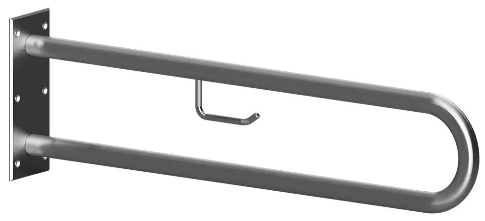 Bemeta HELP: Podpěrné madlo ve tvaru U s držákem TP s krytkou, 600 mm, nerez, mat - 301907272