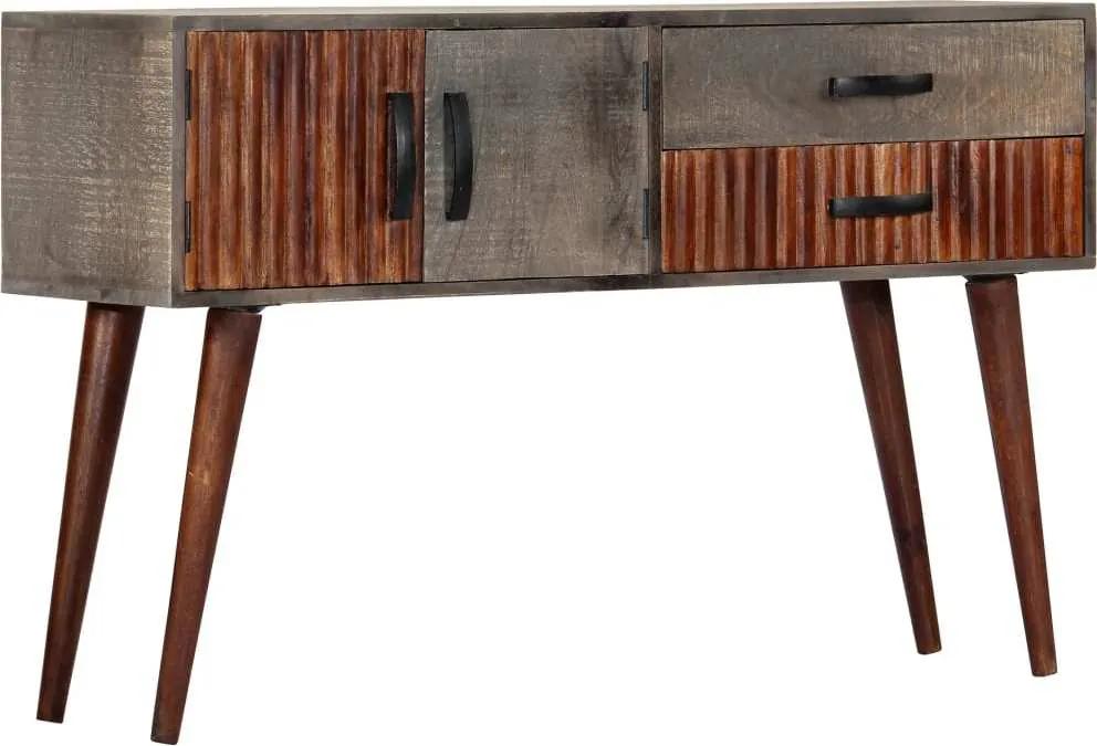 vidaXL Konzolový stolek šedý 120 x 35 x 75 cm masivní hrubý mangovník [282742]
