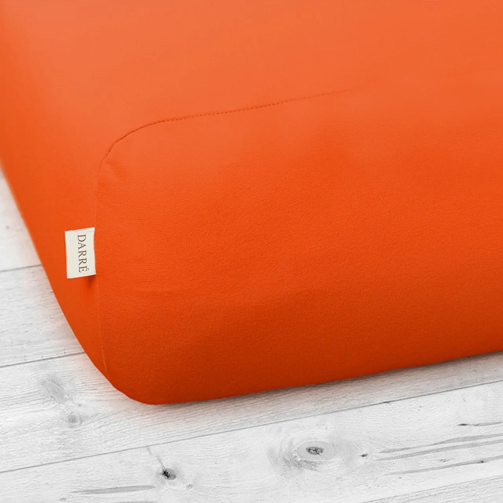 Jersey prostěradlo tmavě oranžové na výšku matrace do 20 cm Velikost: 180 x 220