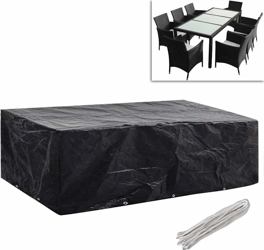 Plachty na zahradní nábytek 2 ks polyratan 10 oček 300 x 140 cm 279124