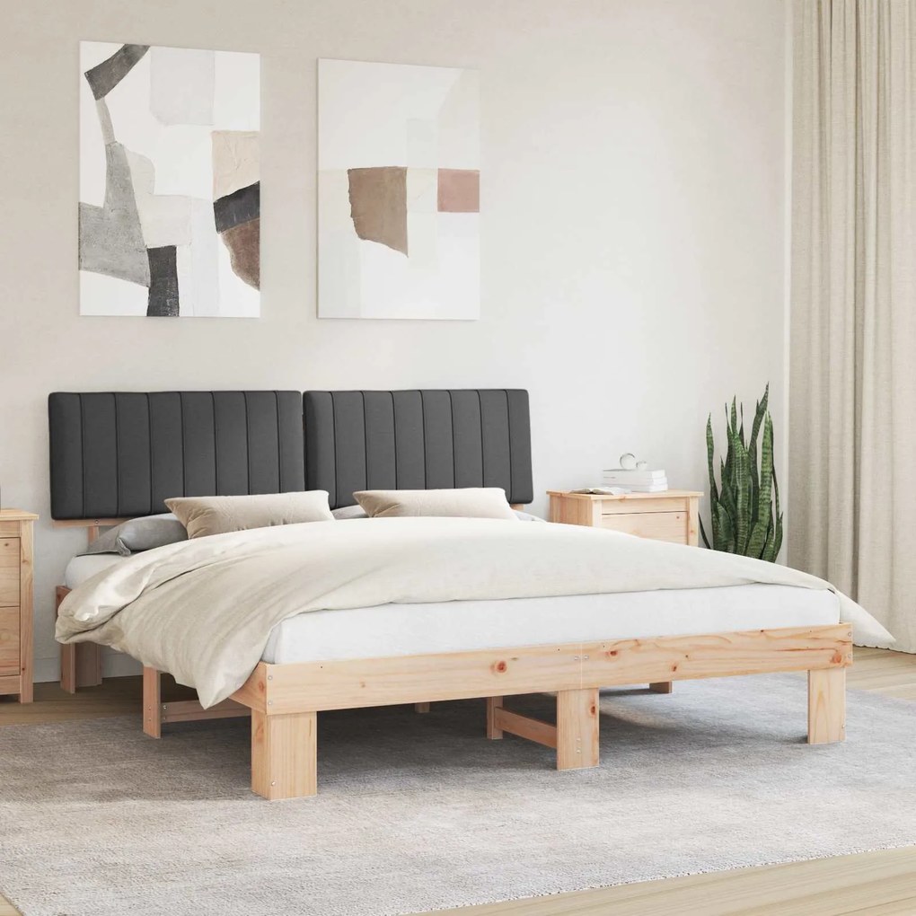 Rám postele s čalouněným čelem s čelo Tmavě šedá 180 x 200 cm 3398100
