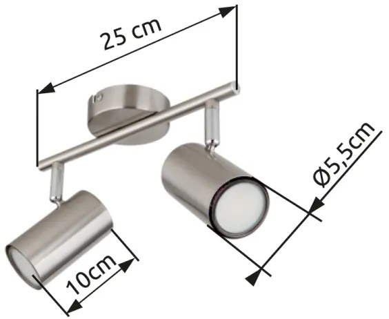 Globo 57914-2N - Bodové svítidlo ALLVI 2xGU10/25W/230V chrom