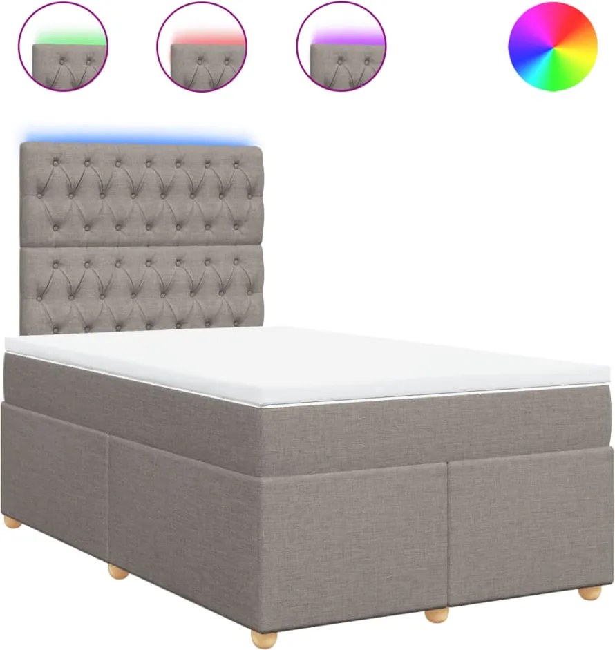 Box spring postel s matrací taupe 120x190 cm textil 3293530