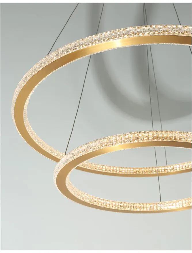 Nova Luce Závěsné LED svítidlo CILION zlatý mosazný hliník a akryl 56W 2926K stmívatelné