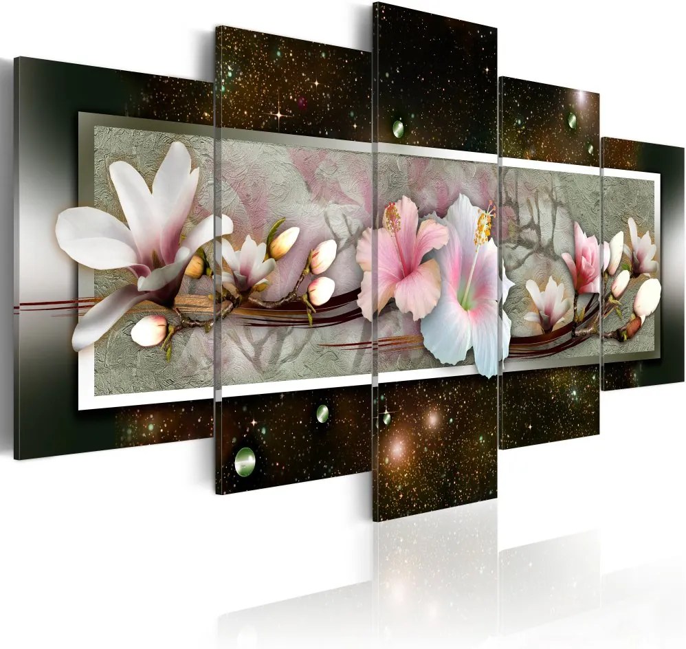 Obraz na plátně Bimago - hibiscus - abstract pattern 100x50 cm