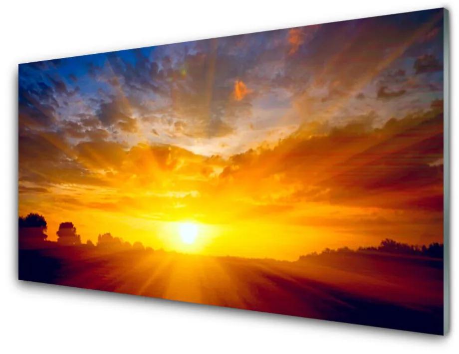akrylový obraz Slunce Nebe Krajina 100x50 cm