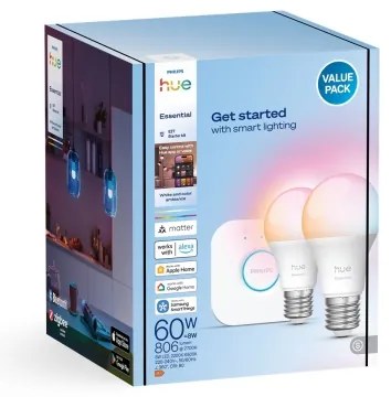 Základní sada Philips Hue WACA 2xE27/8W/230V 2200-6500K + Hue bridge