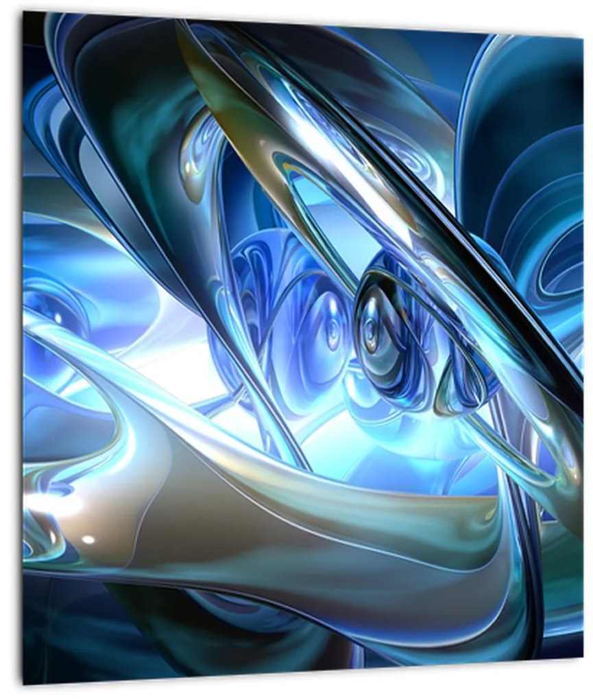 Obraz modrých fraktálů (30x30 cm)