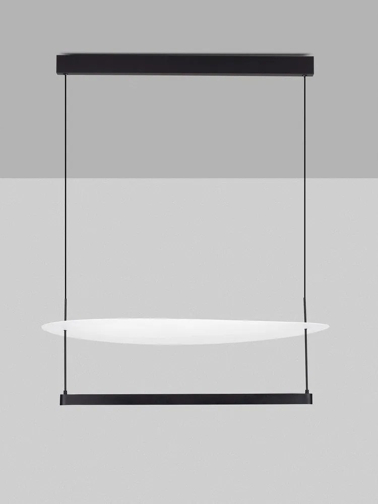 Bílé/matně černé hliníkové LED stmívatelné závěsné svítidlo ø 80 cm Diona – Nova Luce