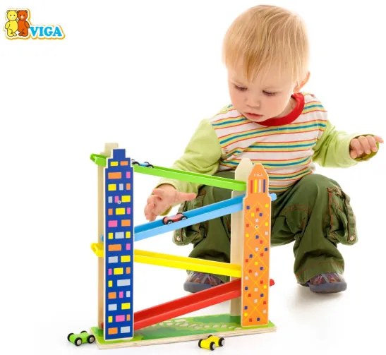 Dřevěná autíčková dráha Viga 50981 Město