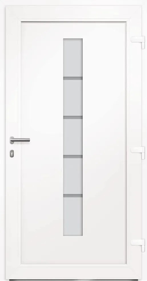 Vchodové dveře hliník a PVC bílé 100 x 210 cm 3056807