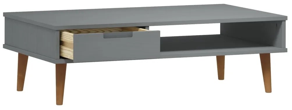 Konferenční stolek MOLDE šedý 100 x 55 x 31 cm masivní borovice - Default Title