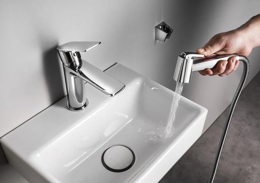 Aqualine Aqualine, Umyvadlová stojánková baterie s bidetovou sprškou, chrom, SK401