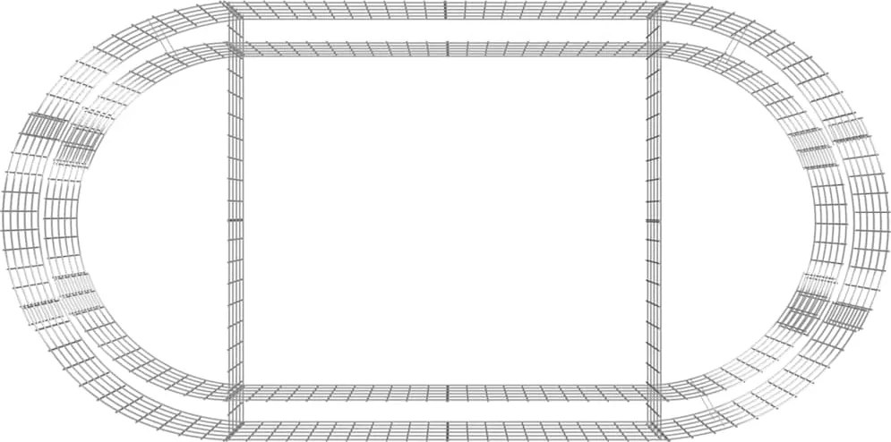 Gabionový vyvýšený záhon pozinkované železo 200 x 100 x 50 cm 152040