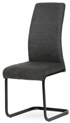 Jídelní židle šedá látka kovová pohupová podnož černá DCL-414 GREY2