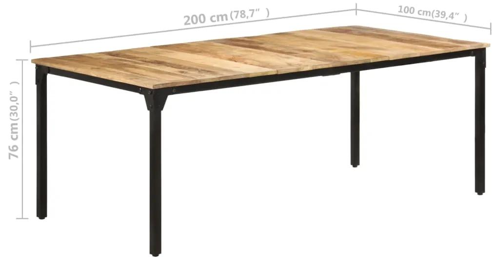 Jídelní stůl Andlle - 200x100x76 cm | hrubé mangovníkové dřevo