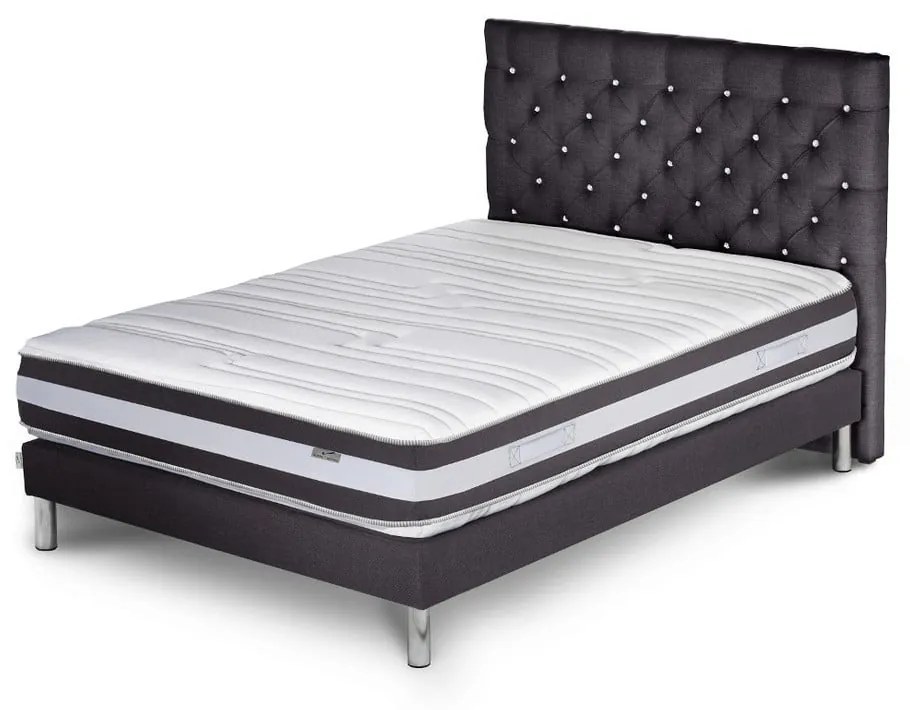 Tmavě šedá postel s matrací Stella Cadente Maison Mars Forme, 160 x 200 cm