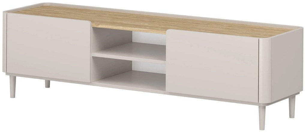 TV stolek Elivo 170 cm na nožkách - kašmírová / dub olejovaný