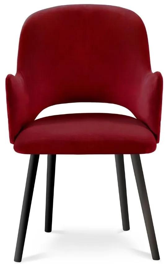 Červená sametová jídelní židle MICADONI MARIN
