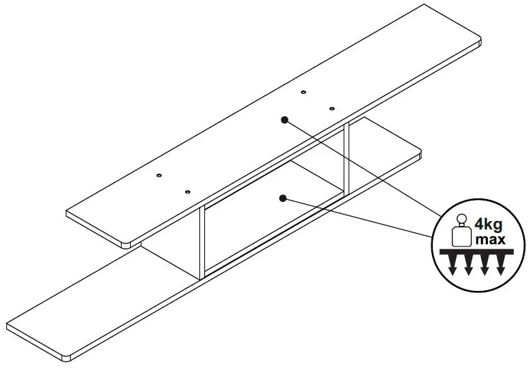 Nástěnný regál s policemi Avola, béžová kašmír/dub cremona