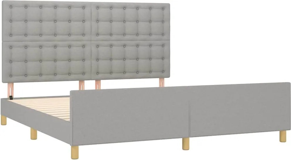 Rám postele bez matrace světle šedý 160 x 200 cm textil 3125389
