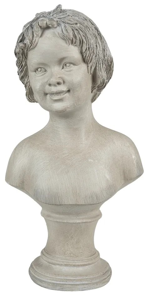 Béžová dekorační bysta ženy - 14*10*25 cm