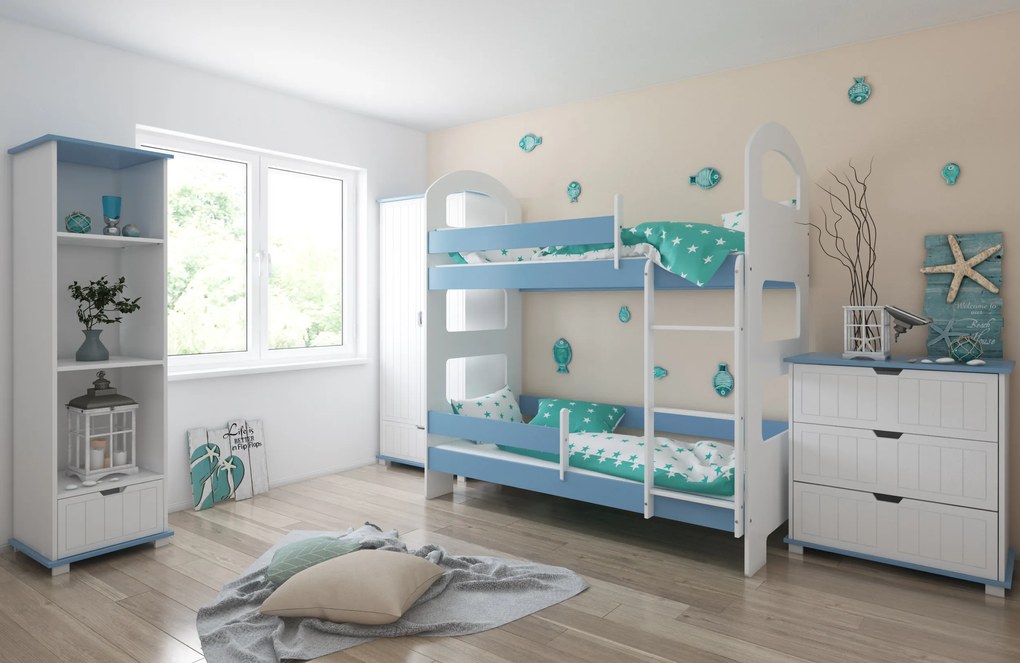 BabyBeds Dětská patrová postel HONZÍK II 180x80 Barevné provedení: Dub, Úložný prostor: Ano, s úložným prostorem