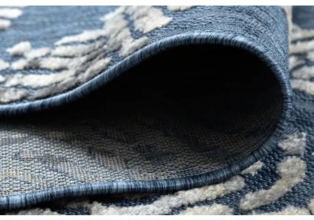 koberec Strukturální SOLE D3841 šestiúhelníky ploché tkaní modrý / velikost 140x190 cm | krásné koberce cz