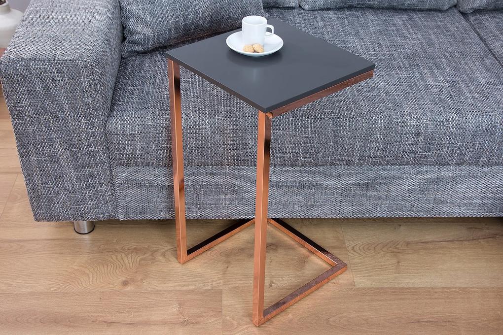 Bighome - Příruční stolek SIMPLE 60 cm – šedá, měděná