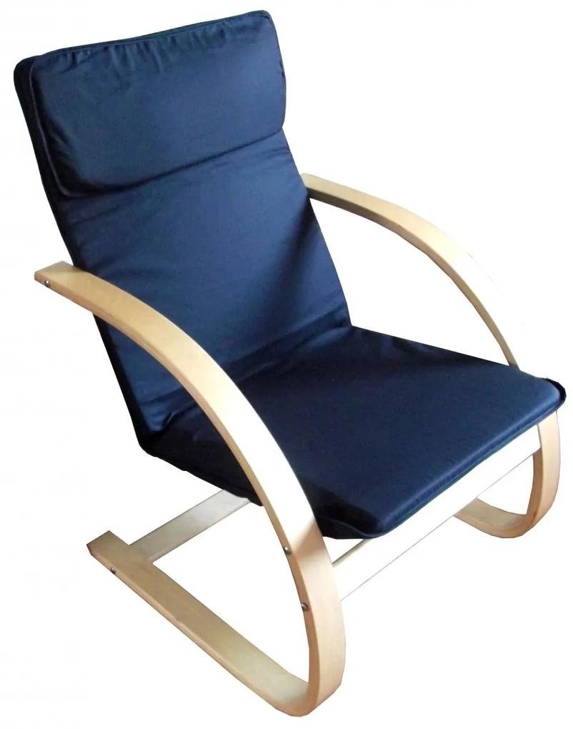 Pohodlné relaxační křeslo v modré barvě F190