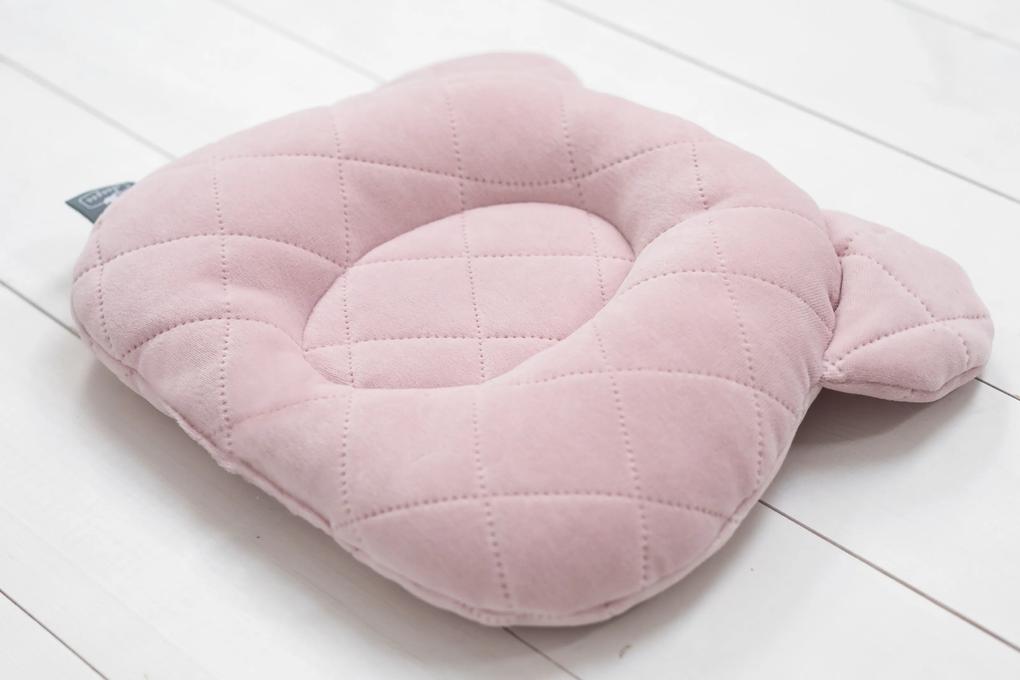 Sleepee Fixační sametový polštář ROYAL BABY pro miminko růžový