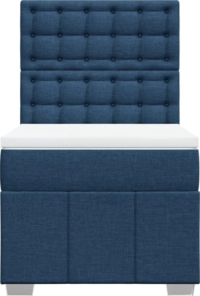 Box spring postel s matrací modrá 90x200 cm textil 3291571