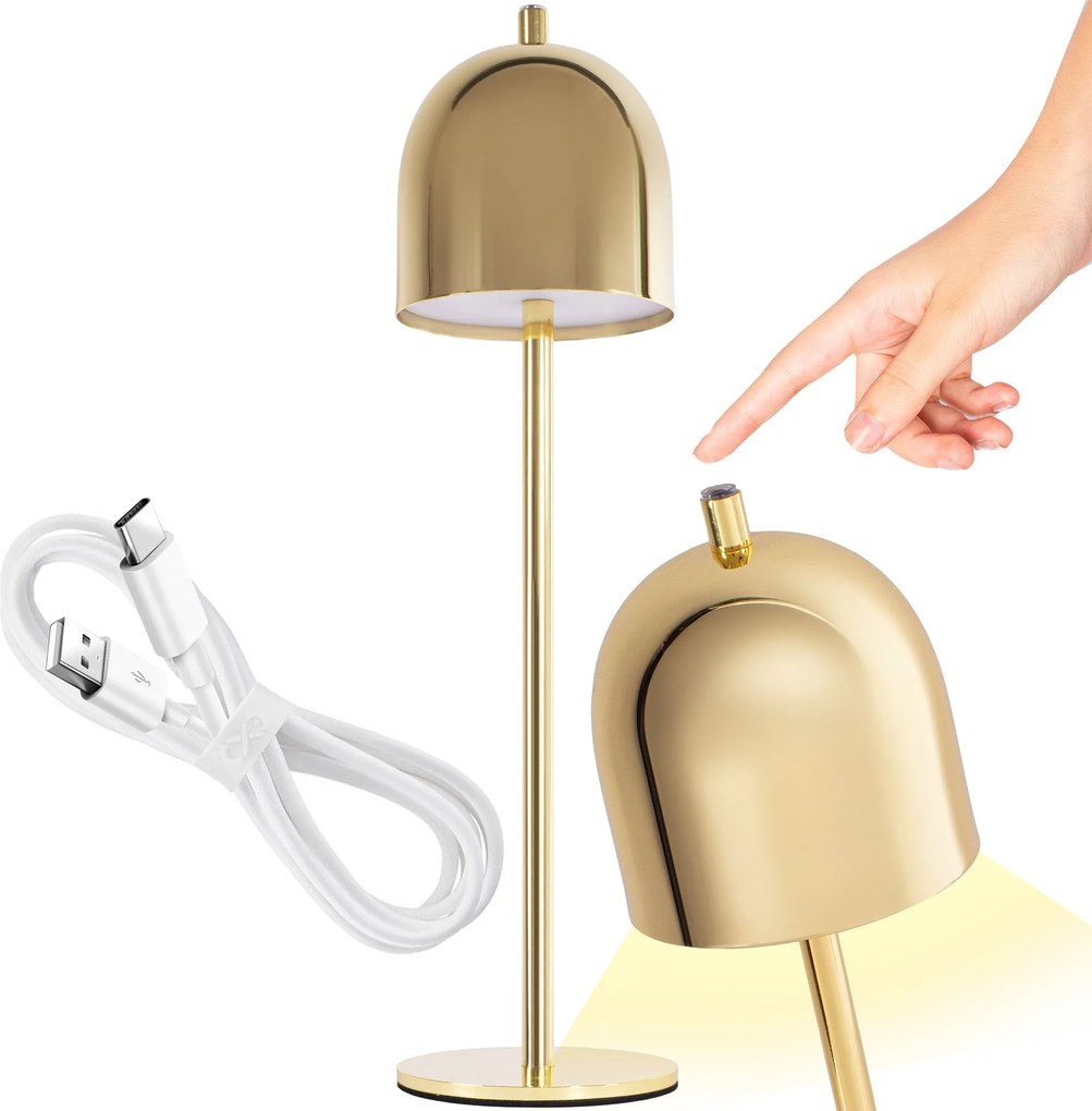 Toolight Toolight, bezdrátová noční USB lampa APP1357-T, zlatá matná, OSW-08620