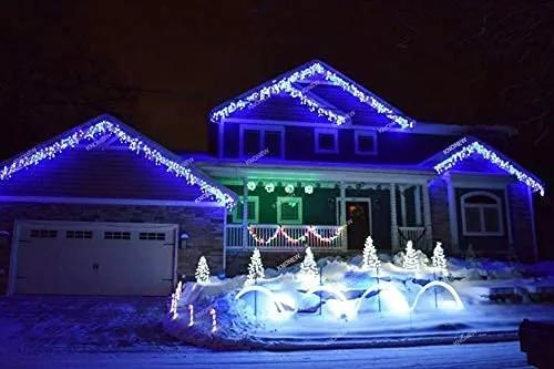 Venkovní LED vánoční závěs - modrá, 10m, 500 LED
