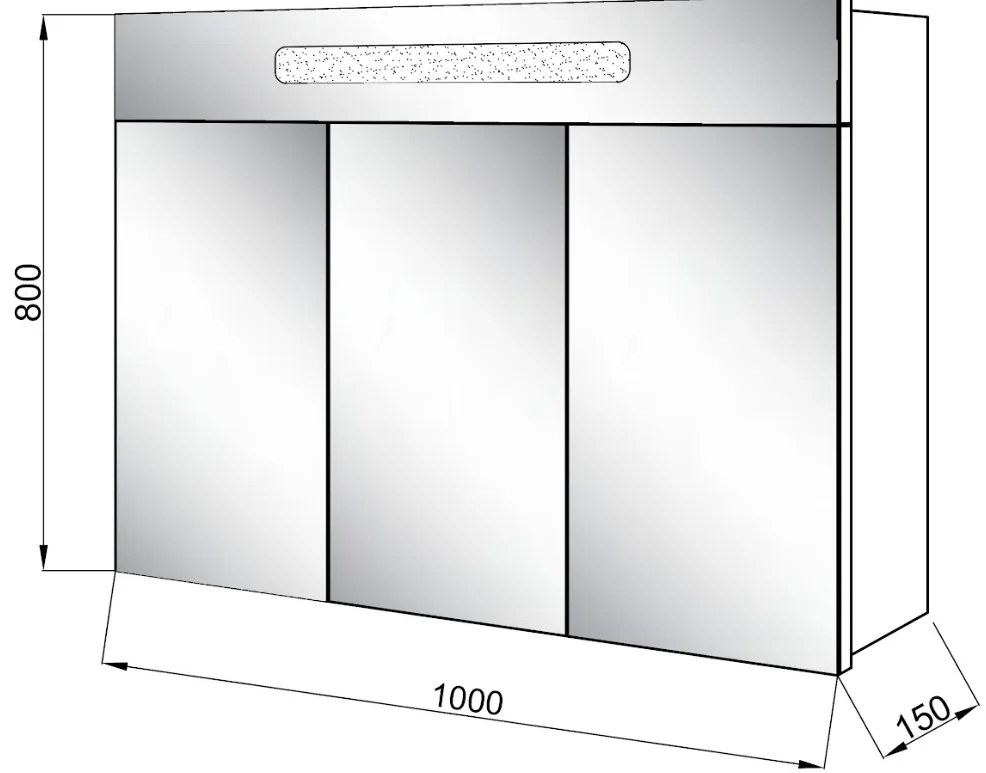 Lavedo Marco II. 100 zrcadlová skříňka do koupelny s integrovaným LED osvětlením