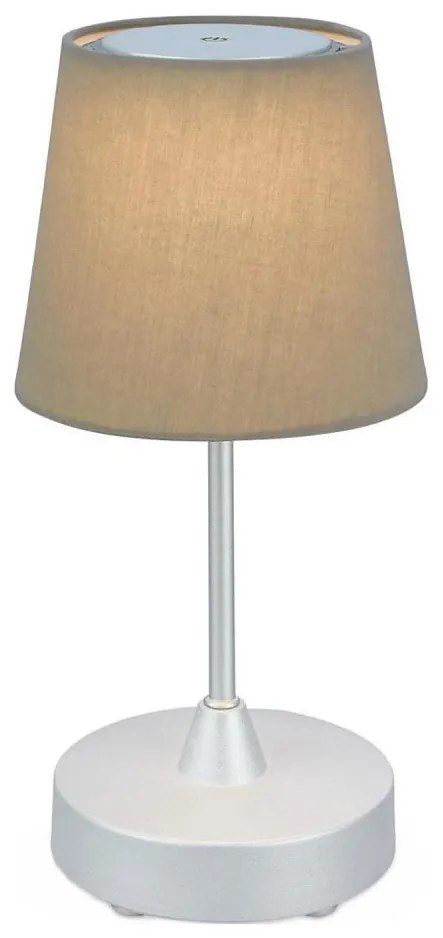 Brilo - LED Stmívatelná nabíjecí stolní lampa LED/3W/5V IP44 stříbrná/béžová