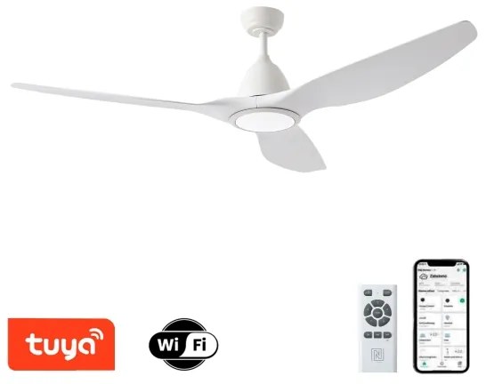 ZEVENTI - LED Stropní ventilátor URBINO LED/20W/230V Wi-Fi Tuya bílá + DO