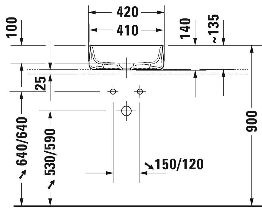 Duravit Zencha - Umyvadlová mísa 420x420x140 mm, matný antracit 2373420079