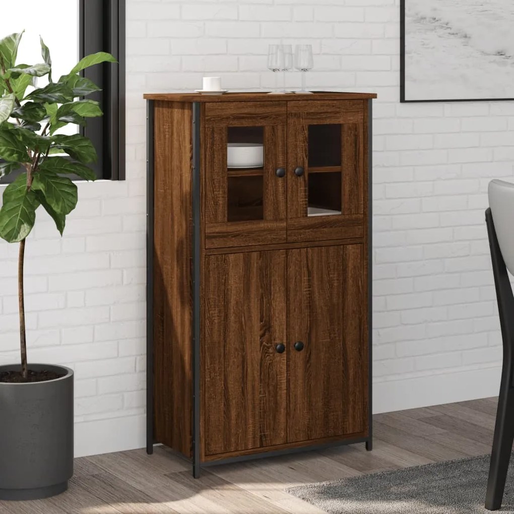 Skříň highboard hnědý dub 62 x 32 x 106,5 cm kompozitní dřevo