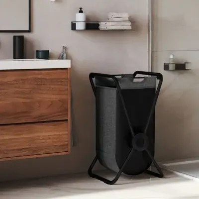 Simplehuman X-FRAME černá ocel, šedý polyester / Koš na prádlo / sklád