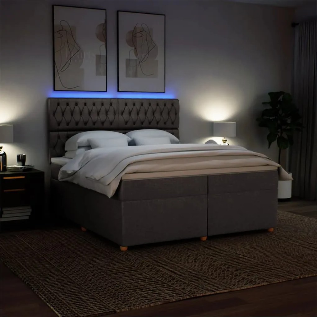 Box spring postel s matrací taupe 200x200 cm textil 3293698